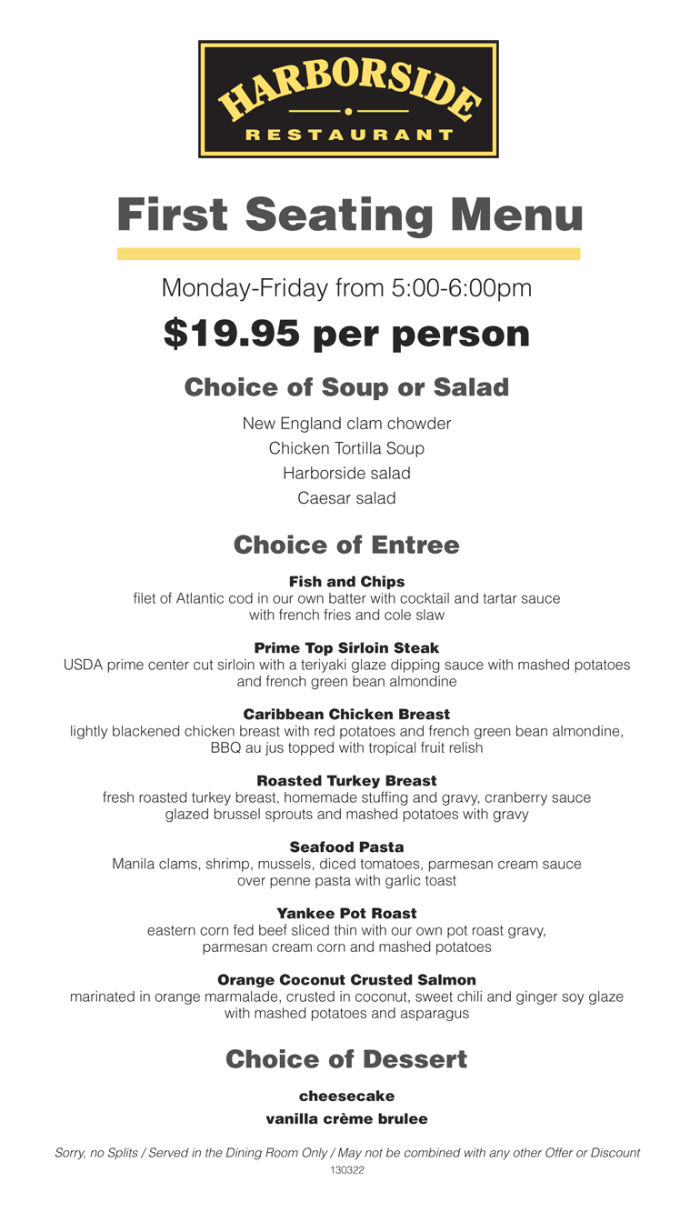 SeatingMenu - Harborside Pavilion