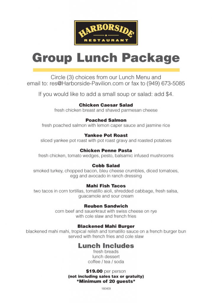HSgrpLnchFnl - Harborside Pavilion